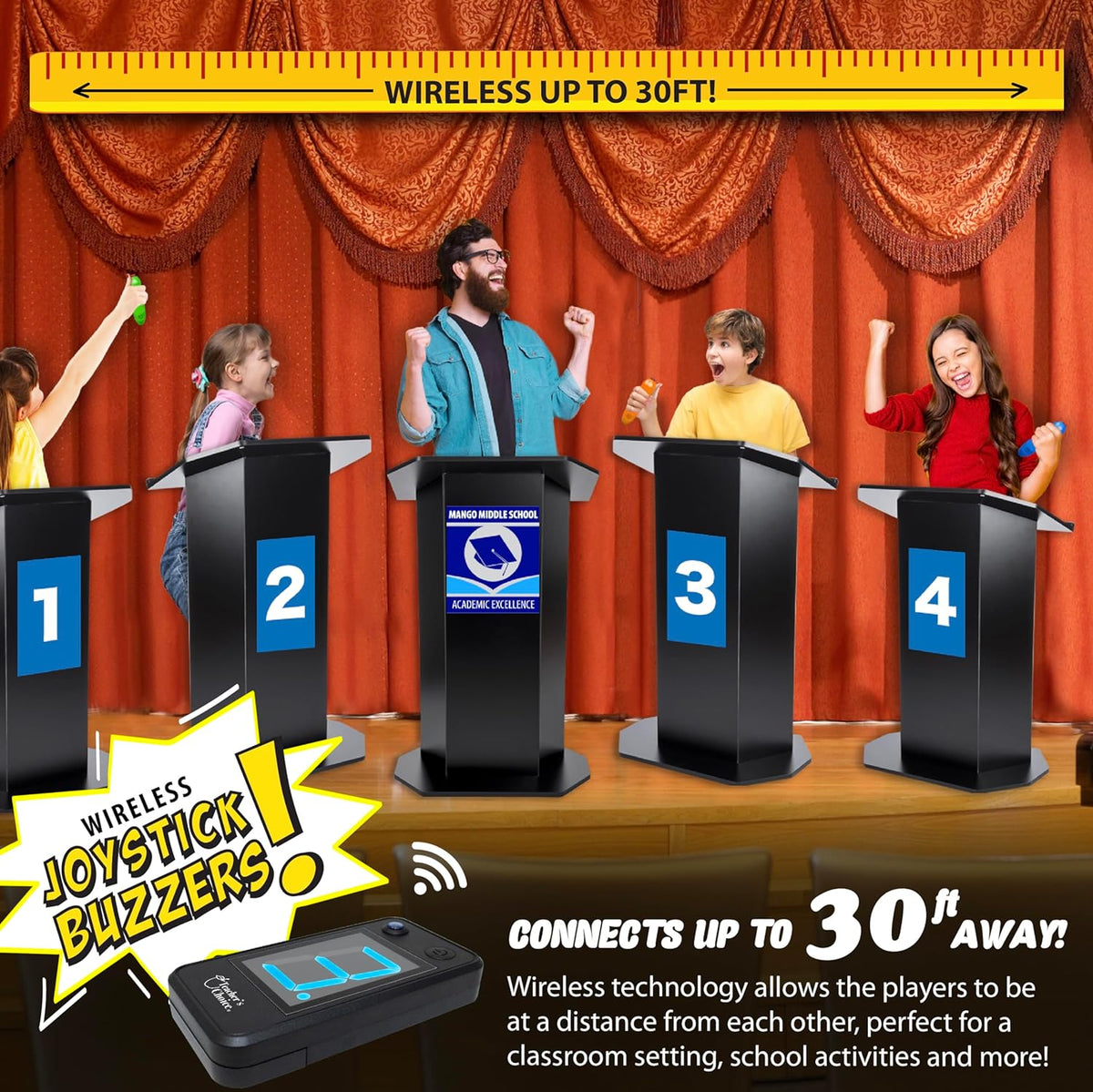 Wireless Handheld Game Buzzer System - Displays First Buzz-in - Great ...